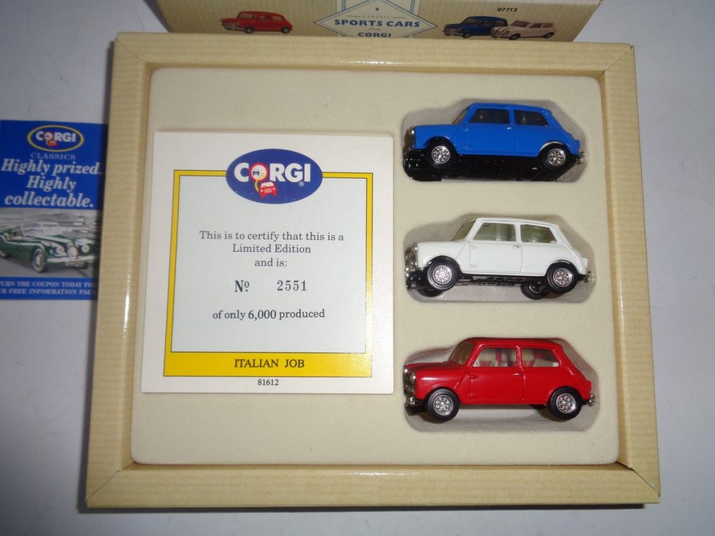 Corgi The Italian Job, 3x Mini Cooper with Box - Toy Paradise