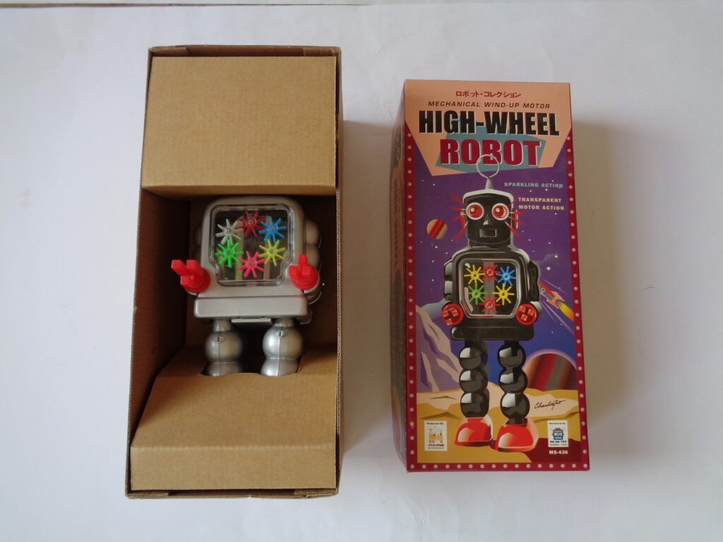Ha Ha Toy High-Wheel Robot MS-436 with Box (wind-up) - Toy Paradise