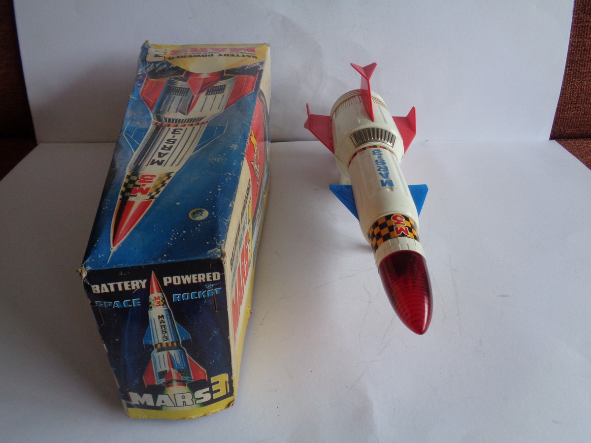 T.N. Space Rocket MARS 3 with Box (battery-operated) - Toy Paradise